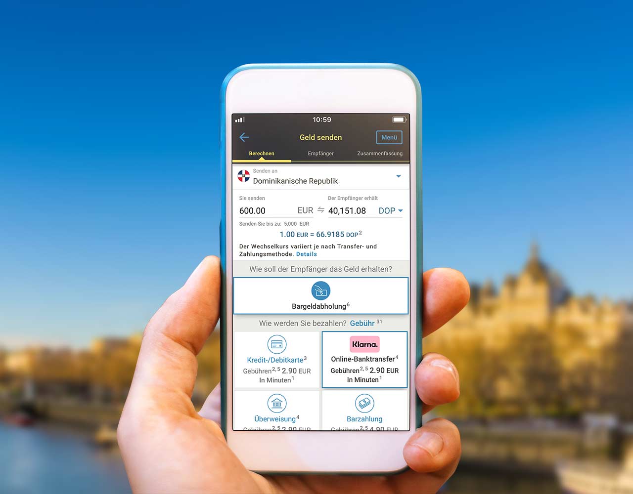 Online Geld senden mit Klarna | Western Union AT